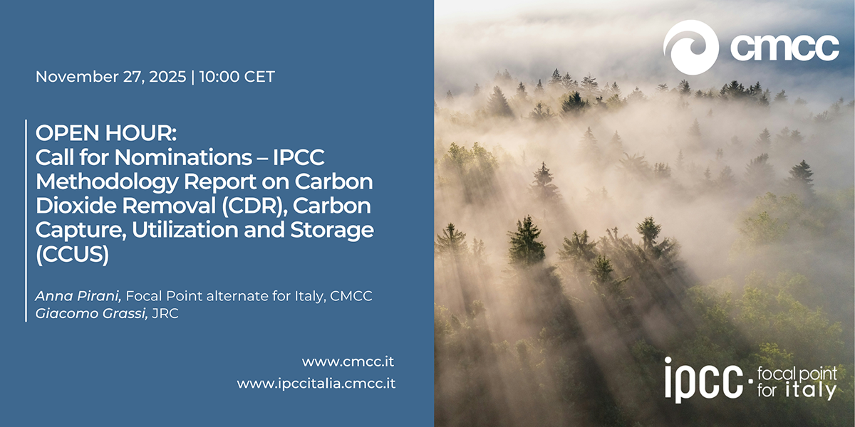 OPEN HOUR: Call for Nominations – IPCC Methodology Report on Carbon Dioxide Removal (CDR ...